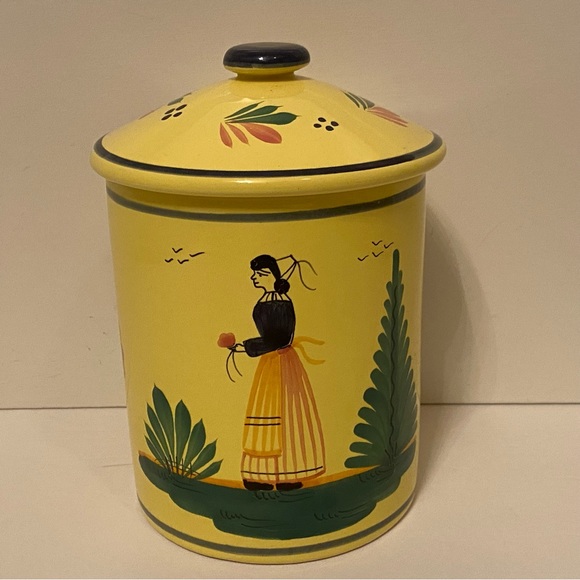 Quimper | Kitchen | Vintage Henriot Quimper Canister 2 Piece Yellow ...